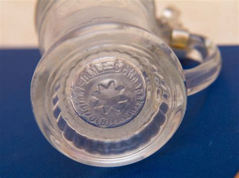 Original Bmf Schnapskrugerl German Glass Miniature Beer Stein Tankard