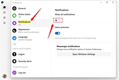 How To Turn Notifications On Or Off In Messenger On Windows 11 Geek