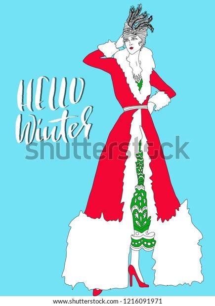 Beautiful Retro Style Woman Vector Illustration Stock Vector Royalty