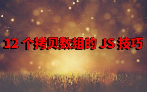 12 个拷贝数组的 js 技巧 哔哩哔哩
