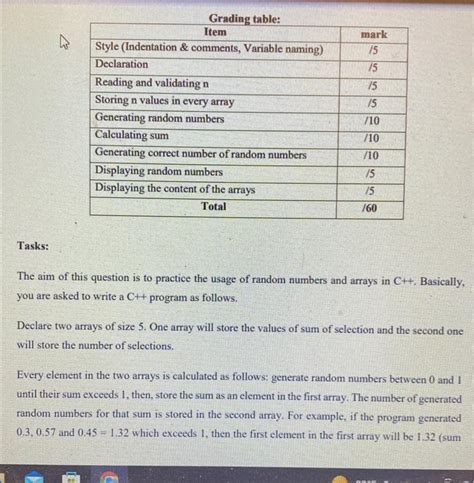 Solved Write A C Program With Two Arrays Of Size 5 One