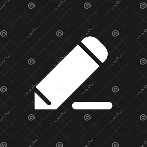 Pencil Dark Mode Glyph Ui Icon Stock Vector Illustration Of Line Symbol 254321419