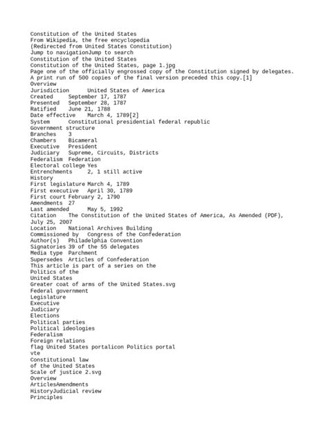 Constitution Of The United States Pdf Us State Constitution