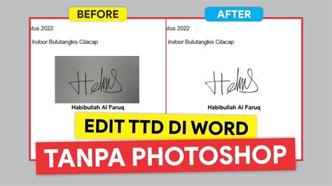 GAK PERLU SKILL PHOTOSHOP Cara Menghilangkan Background Tanda Tangan