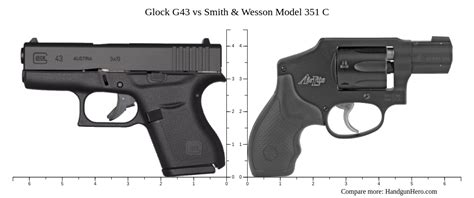 Glock G43 Vs Smith And Wesson Model 351 C Size Comparison Handgun Hero