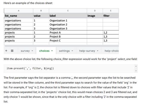 Using Comma Separated List With Choice Filter Form Building