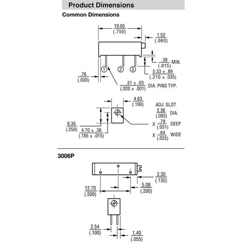 Trimmer Potentiometer Multi Turn 3006p 1 201 200ohm 0 75w 3 Pins