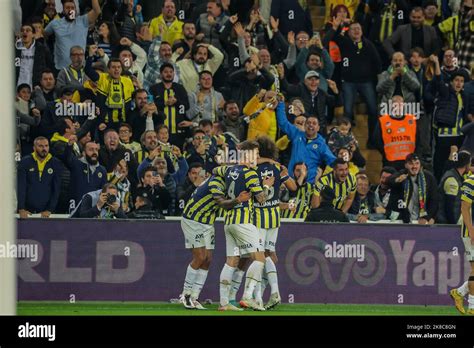 ISTANBUL TURKEY OCTOBER 22 Players Of Fenerbahce Celebrate The Goal