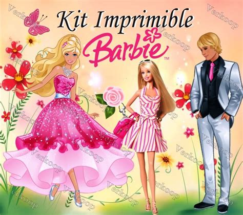 Kit Imprimible Barbie Carteles Invitaciones Tarjetas Marcos S 35 00
