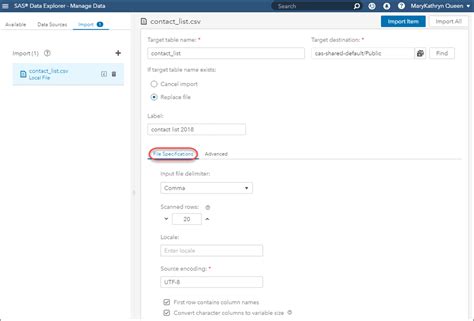 sas viya 3 4 new local file advanced import options sas support