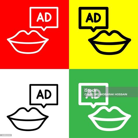広告ベクター画像アイコンアウトラインスタイルアイコン広告アイコンコレクションから赤黄緑白の背景に分離 アイコンのベクターアート素材や画像を