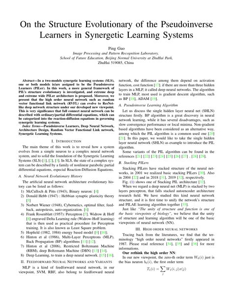 pdf on the structure evolutionary of the pseudoinverse learners in synergetic learning systems