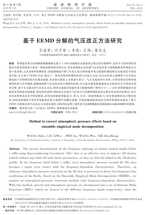 Pdf Method To Correct Atmospheric Pressure Effects Based On Ensemble