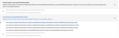 FlutterLocalNotificationsPlugin Java Line Crashlytics Issue MaikuB Flutter Local