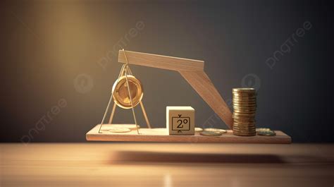 財務失衡金幣和蹺蹺板上的木立方塊代表收入和稅收與 3d 渲染 基金 保存 节省金钱背景圖片和桌布免費下載