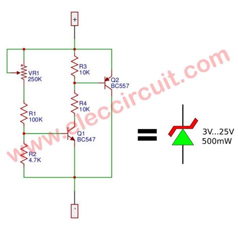Variable Zener Diode Circuit Adjust Voltage Output ElecCircuit