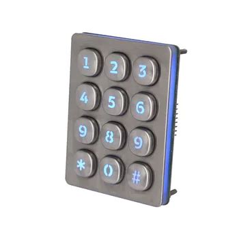 X Buttons Illuminated Payphone Keypad Waterproof Matrix