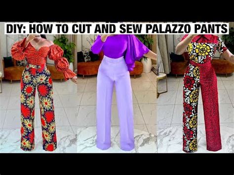 How To Cut And Sew A Straight Palazzo Pants Easy Cutting And Sewing Tutorial Palazzo Pants
