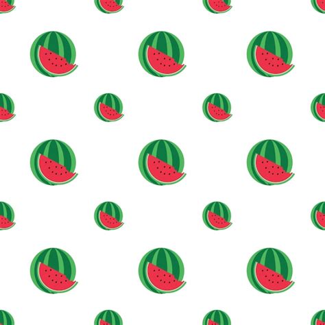수박 패턴 벡터 일러스트 레이 션 프리미엄 벡터