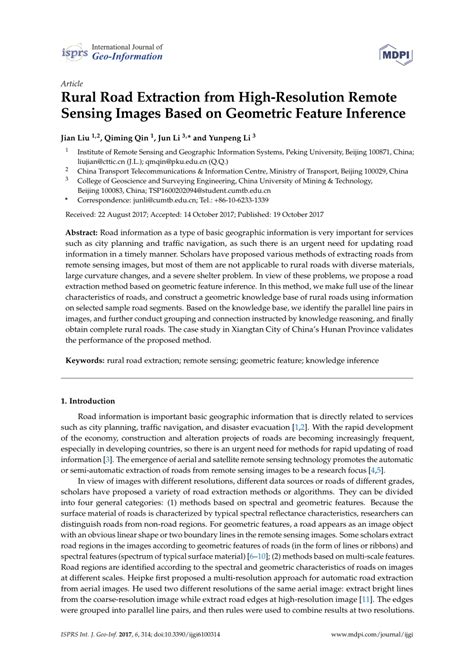 Pdf Rural Road Extraction From High Resolution Remote Sensing Images Based On Geometric