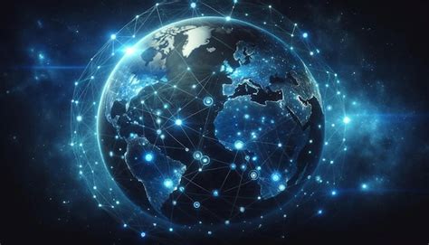 Premium Vector Global Network Connectivity Digital Earth Technology