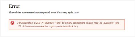 Pdoexception Sqlstate 08004 1040 Too Many Connections In Lockmay