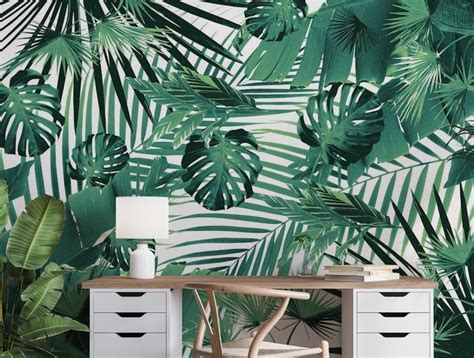 Green Palm Leaves Dream 3b Wallpaper Happywall