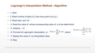 Numerical Methods Algorithm And C Program Ppt
