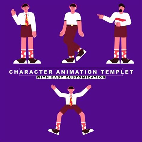 2D Character Animation After Effects Template Purple Pie Studios
