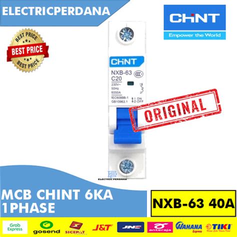 Jual MCB Chint NXB 63 1 Phase 40A 6KA ORIGINAL BERKUALITAS MURAH