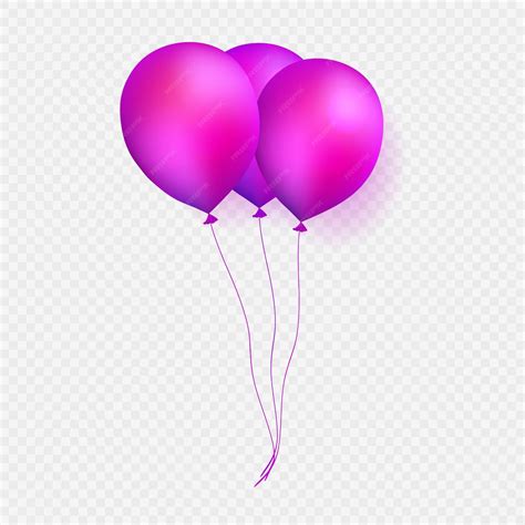 Premium Vector Purple Realistic Balloons Icons Isolated On A