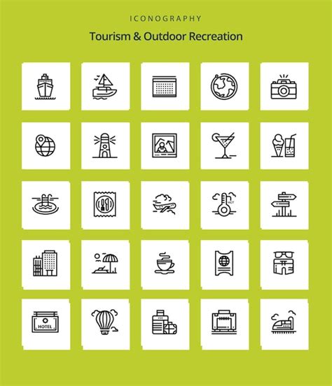 Premium Vector Creative Tourism And Outdoor Recreation 25 Outline