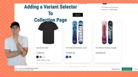 Add A Variant Selector On Collections Page Youtube
