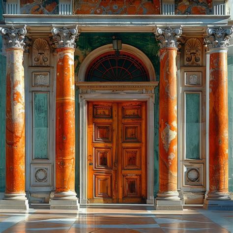 Premium Photo Entrance With Classical Columns