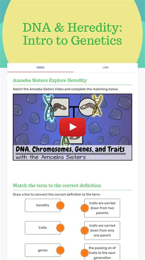 Dna And Heredity Intro To Genetics Interactive Worksheet By Michelle