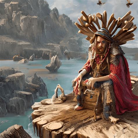 Wizard Sitting On Driftwood Throne Creative Fabrica