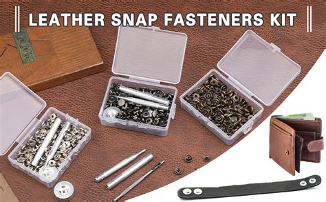 Amazon TLKKUE Sets Leather Snap Fasteners Kit Mm Bronze Metal Snap Buttons Kit