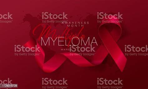 여러 Myeloma 인식 달 필 포스터 디자인입니다 현실적인 부르고뉴 리본입니다 3 월 암 인식의 달입니다 벡터 기민에 대한