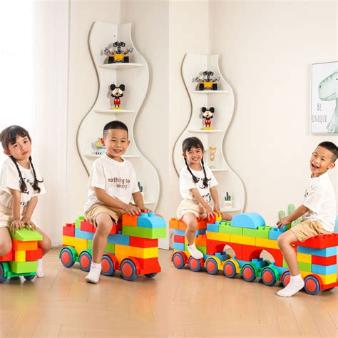 欢乐大积木车早教益智拼插建构大颗粒拼搭城堡幼儿园区角玩具儿童虎窝淘