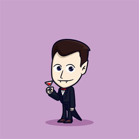 Premium Vector Halloween Cute Cartoon Character Vampire Monster