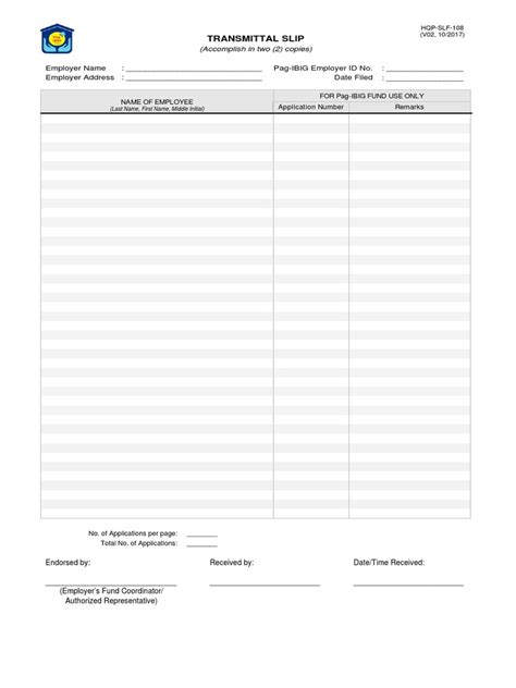 Slf108 Transmittalslip V02 Pdf