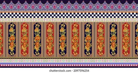 Patan Patola Border Enthic Patterns Saree Stock Illustration 2258172987