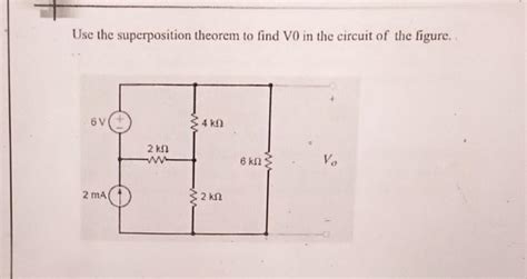 solved use the superposition theorem to find v0 in the