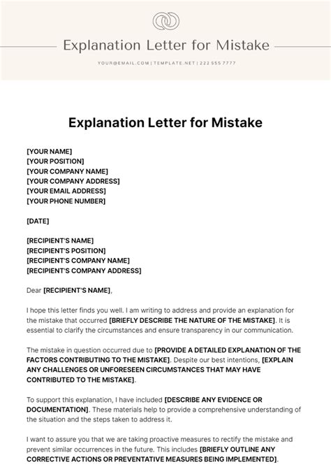 Free Explanation Letter Format For Mistake Template To Edit Online