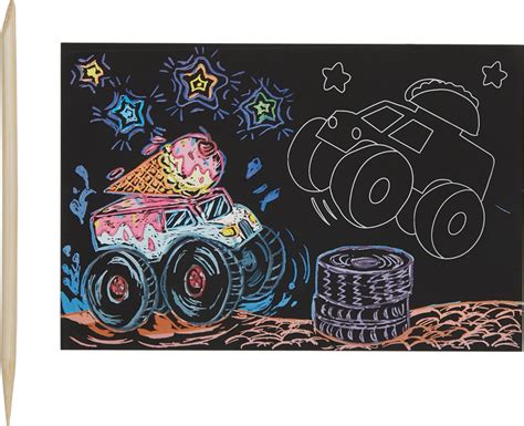 Monster Truck Mini Scratch And Scribble Art Kit Ooly Blue Turtle Toys