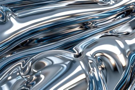Sleek Abstract Chrome Texture Background Premium Ai Generated Image