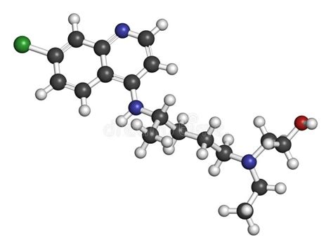 Hydroxychloroquine Molecule Molecular Structures Antimalarials 3d