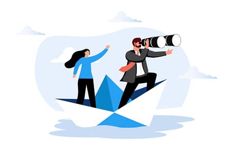 성공을 위한 목표 비전 또는 미래 전략을 달성하기 위해 위기 팀워크 또는 지원 에서 비즈니스를 이끌 수 있는 리더십 항해 선박에