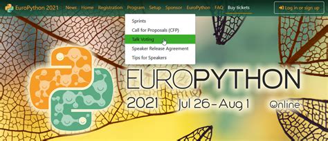 Europython 2021 Talk Voting Is Open