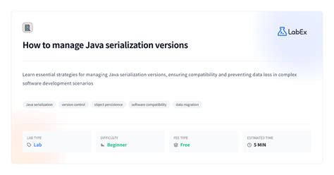 How To Manage Java Serialization Versions Labex